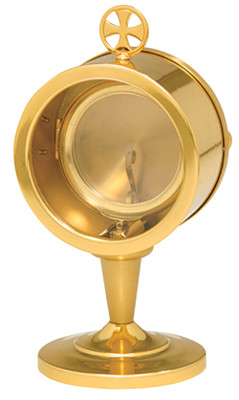 24k Gold-Plated Monstrance Secure Acrylic Glass Luna Eucharistic ...