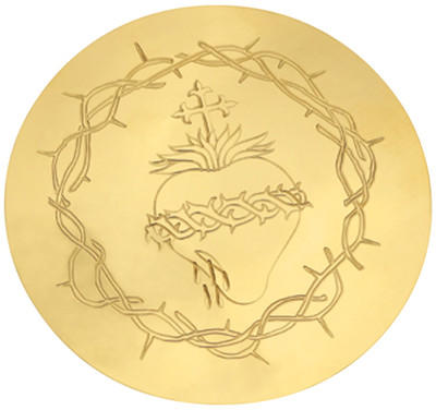 Sacred Heart paten gold paten with Sacred Heart engraving 24k gold ...