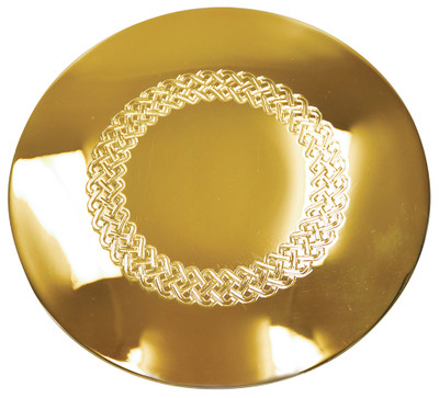 Celtic communion vessel engraved gold paten gold communion plate with ...