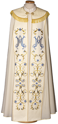 Marian cope, pure wool cope, blue and gold cope, Ave Maria cope ...