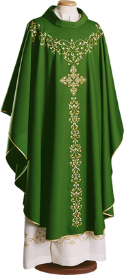 Pure wool chasuble Catholic liturgical vestment Embroidered clergy ...