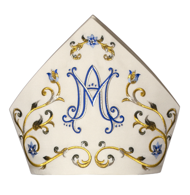 Marian mitre pure wool mitre machine embroidered mitre liturgical ...