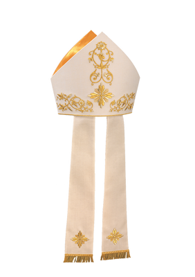pure wool mitre, embroidered Catholic mitre, mitre with gold lining ...
