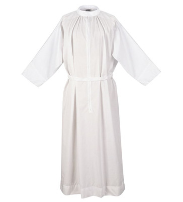 clergy alb with stand-up collar, zippered alb, alb with Velcro belt ...