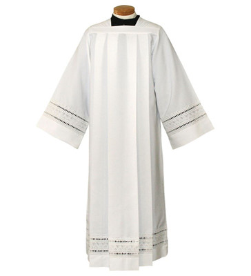 polyester alb with square neck, embroidered alb for clergy, altar ...