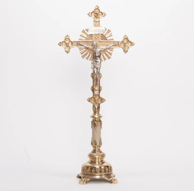 marble stem altar cross, 30 inch altar crucifix, brass altar cross with ...