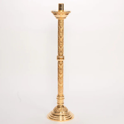 Gold Plated Paschal Candlestick, 42" Altar Candlestick, Paschal Candle ...