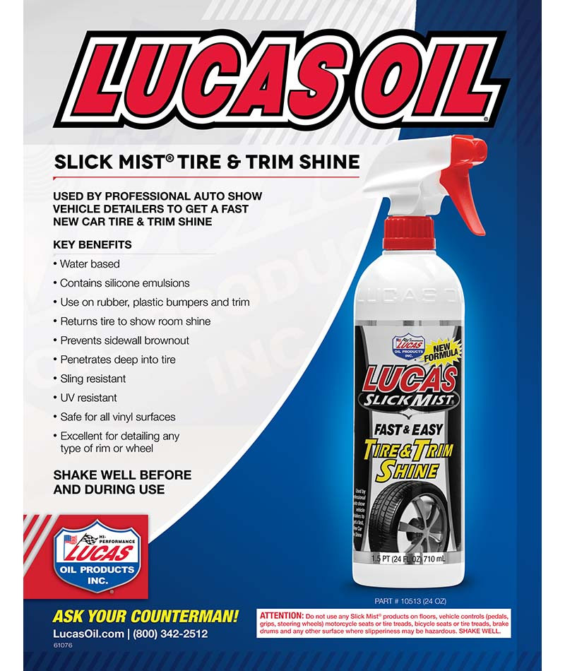 Lucas Slick Mist Tire and Trim Shine, 24oz | 10513 | Lucas Oil ...