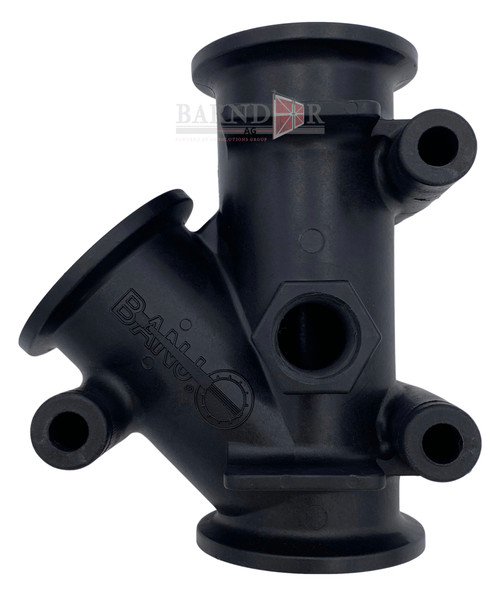 Banjo 2" Full Port 45° Y Flange w. 3/4" Gauge Port | M220YG45 | Barndoor Ag