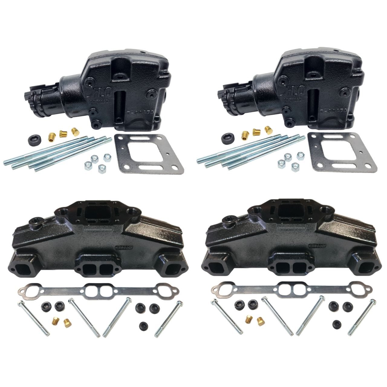 Aftermarket Mercruiser 5.0L, 5.7L & 6.2L V8 H2O Wet Joint Exhaust Manifold & Riser Kit - Boaters ...