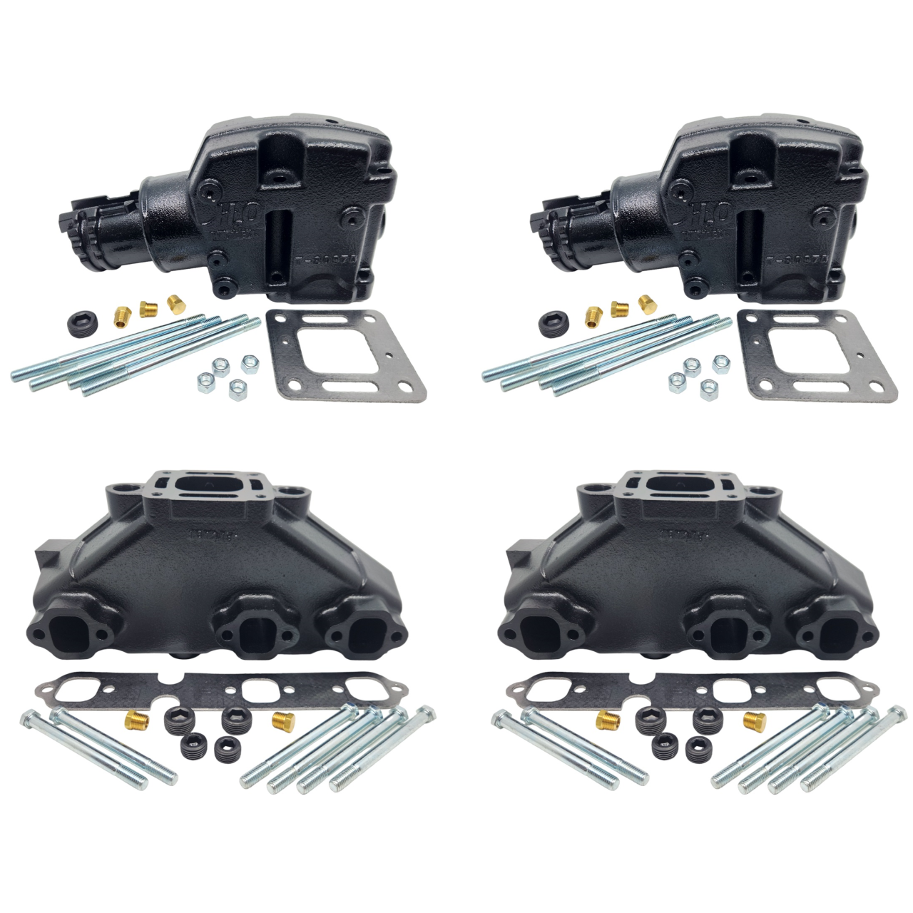 Aftermarket Mercruiser V6 H2O Wet Joint Exhaust Manifold & Riser Kit ...
