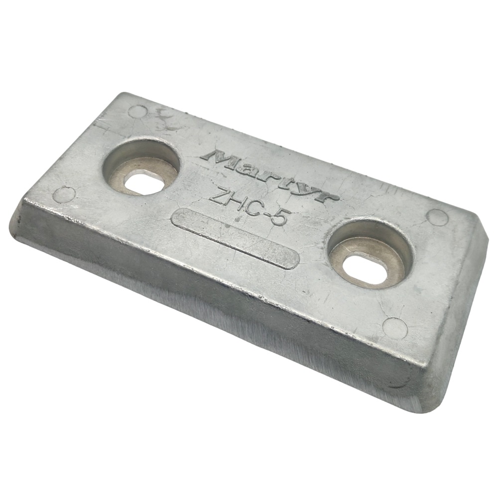 CM2-84-75H - Block Anode 110mm Centres Zinc 203 x 102 x 19mm - Boaters ...