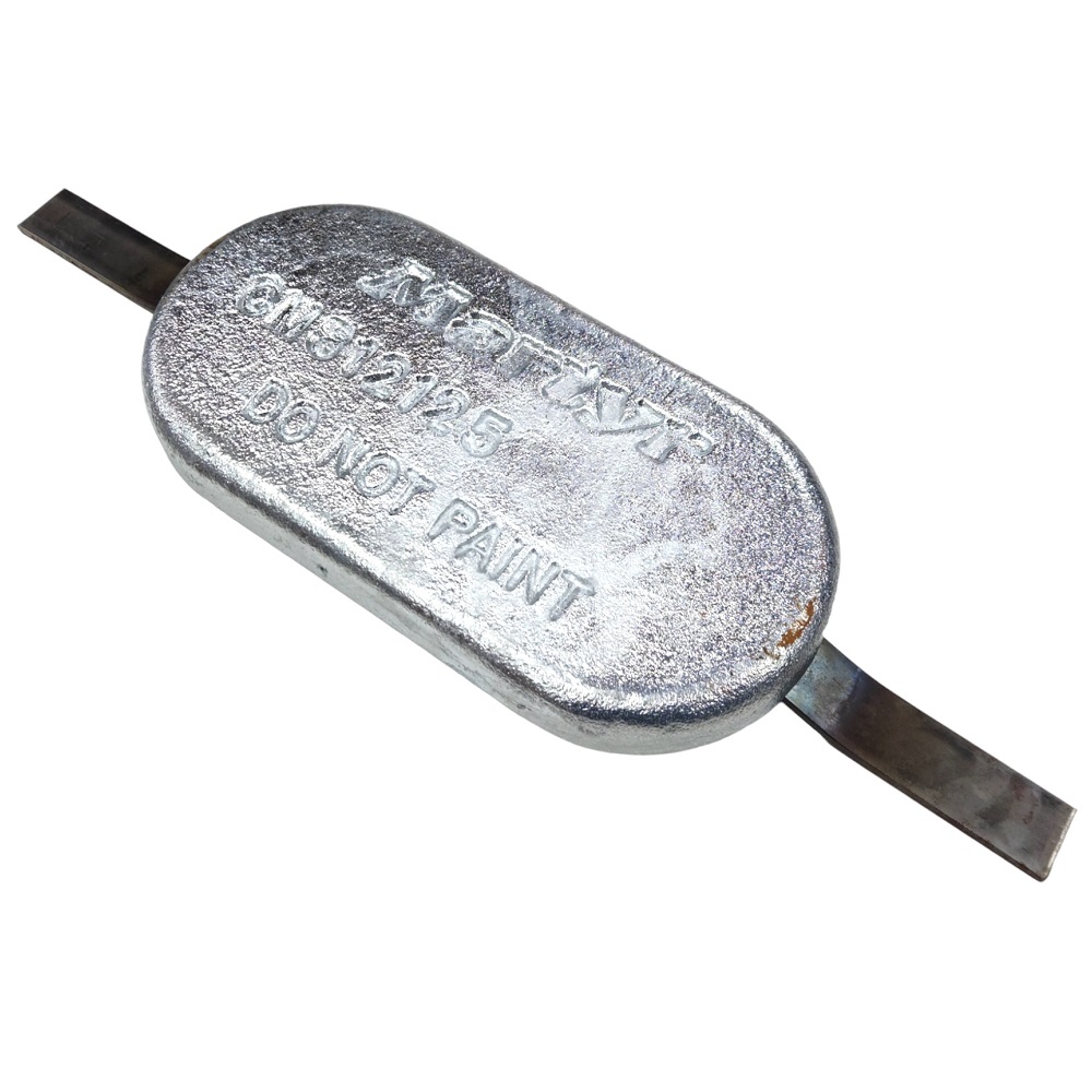 CM8-12-125S - Block Anode with Strap Zinc - Boaters World
