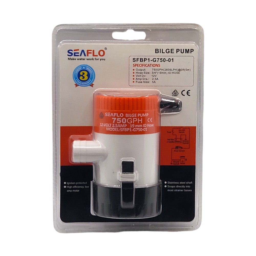 Seaflo 750GPH 12V Bilge Pump 3/4" Outlet