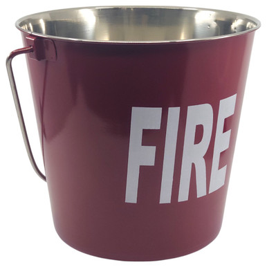 9L Red Stainless Steel Fire Bucket