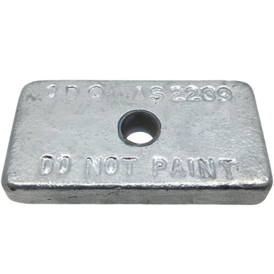 Zinc Single Hole Block Anode CDZ2-63-1H - Boaters World
