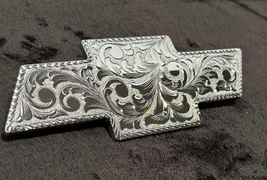 Hand Engraved Chrome Plated Chevy Bowtie 1998-2002