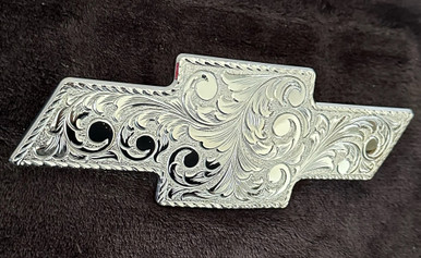 Hand Engraved Chrome Plated CBS Front Chevy Bowtie 2003-2007