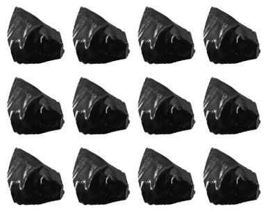 Obsidian Specimens (Igneous Rock), Approx. 1" (3cm) - Pack of 12 ...