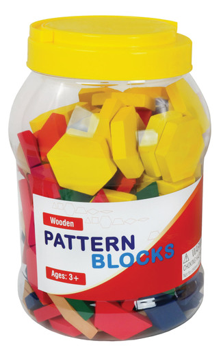 Wooden Pattern Blocks, Set of 250 in Container | SCIEDCO Canada