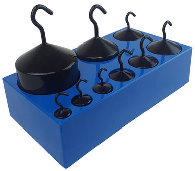 Hooked Masses, Powder-Coated Cast Iron, 10-1000g, Set of 9, Total 2100g ...