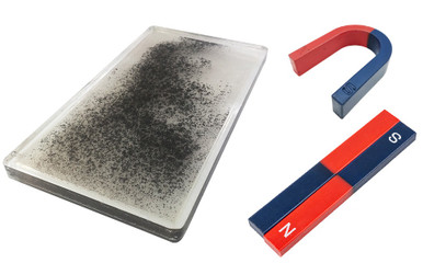 Magnetic Field Plotting Plate, Iron Filings in Oil, includes Bar and U ...