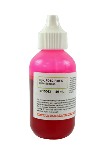 Dye, FD&C Red #3, 50 ml | SCIEDCO Canada