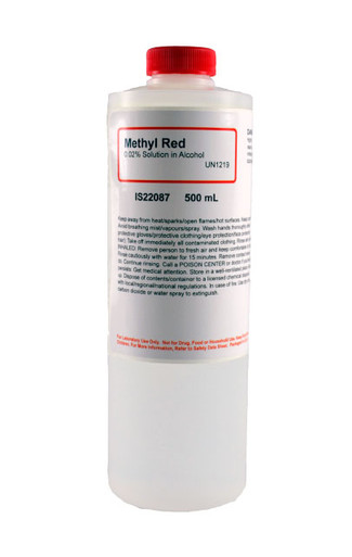 Methyl Red Solution 0.02% (Alcoholic), 500 ml | SCIEDCO Canada