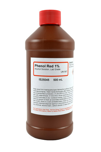 Phenol Red Solution 1.0% (Alcoholic), 500 ml | SCIEDCO Canada