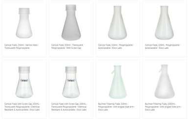 Flasks, Conical / Graduated / Filtering / Volumetric - Polypropylene ...