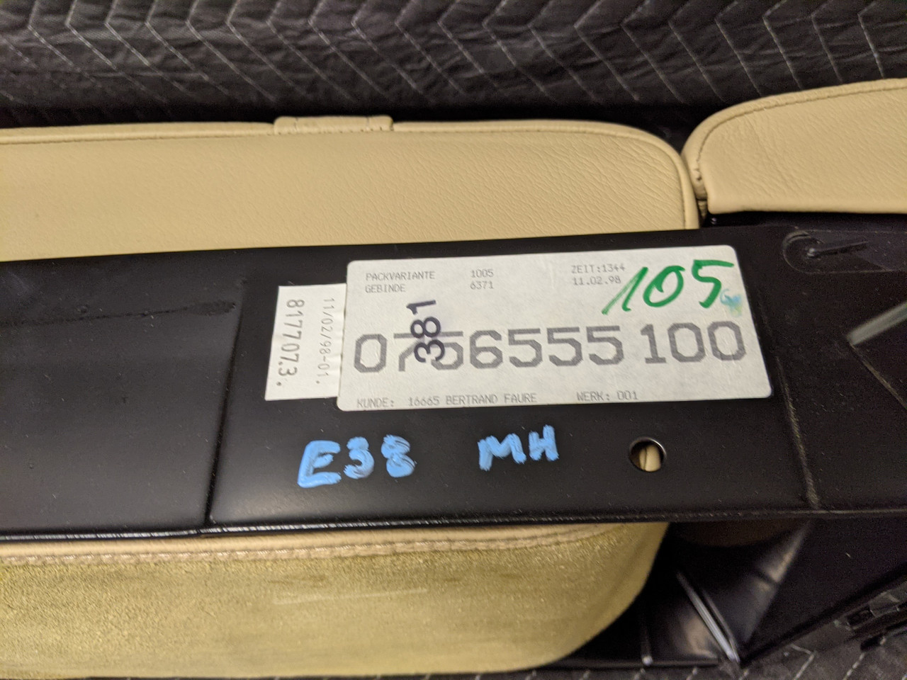 BMW E38 52208199855 | recycleBMWs.com | Used BMW Parts