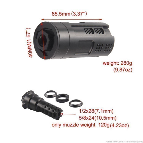 5/8x24 3 Lug AR15 Flash Can Compensator Muzzle Brake AR10 - NSPEC ...