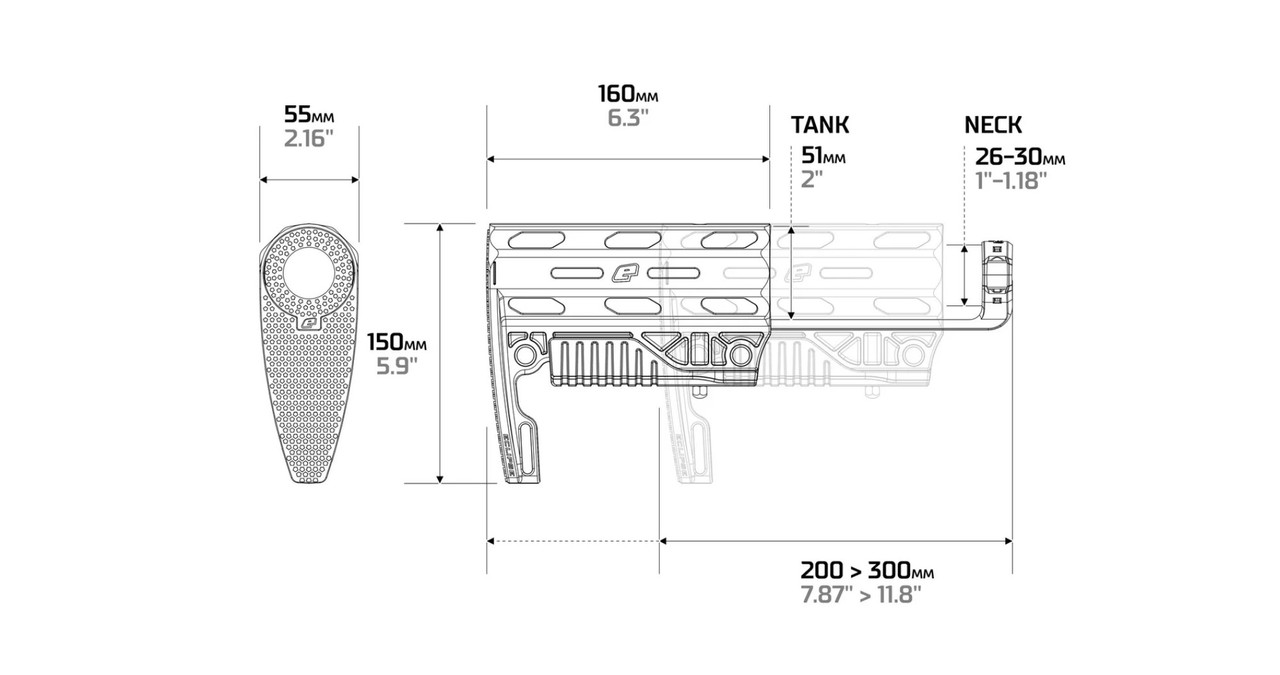 Planet Eclipse EMC Adjustable Paintball Stock | ROCKSTAR Tactical