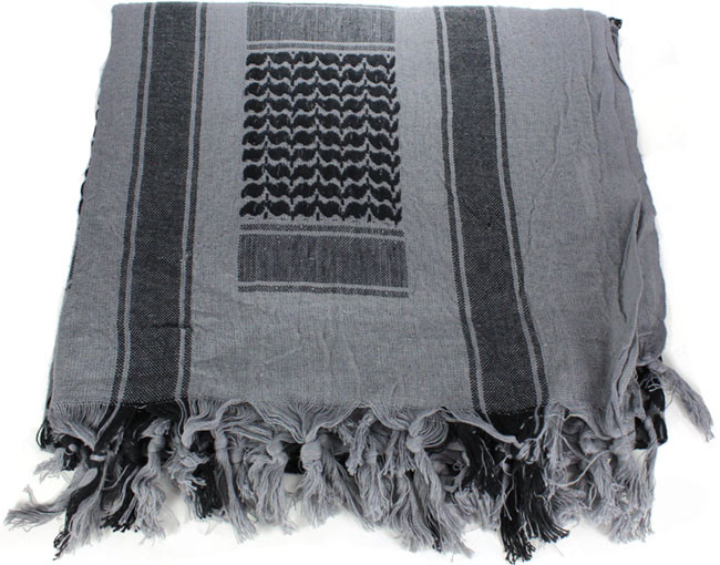 Lightweight Shemagh Tactical Scarf - Grey/Black - ROCKSTAR Tactical Systems