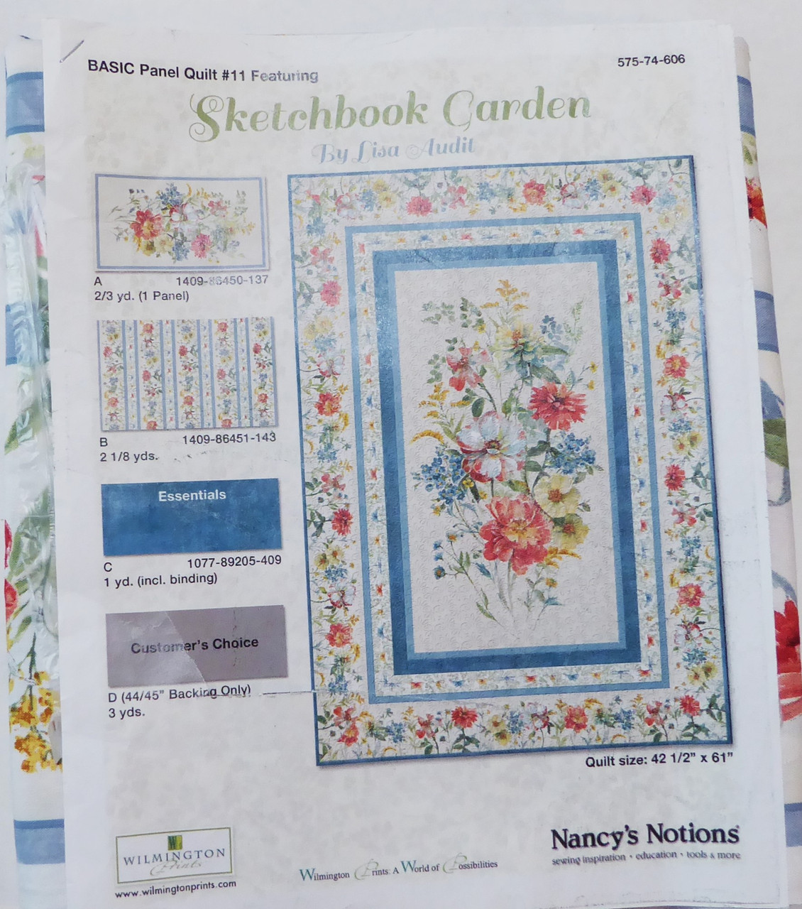 Sketchbook Garden Quilt Kit 42x61 by Wilmington Prints - Sue's Creating ...