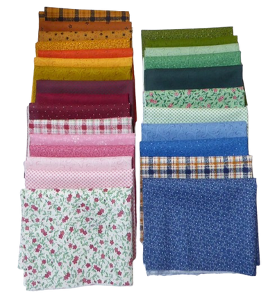 Multicolor Group of 27 Fat Eights Pack Cotton Fabric - Sue's Creating ...
