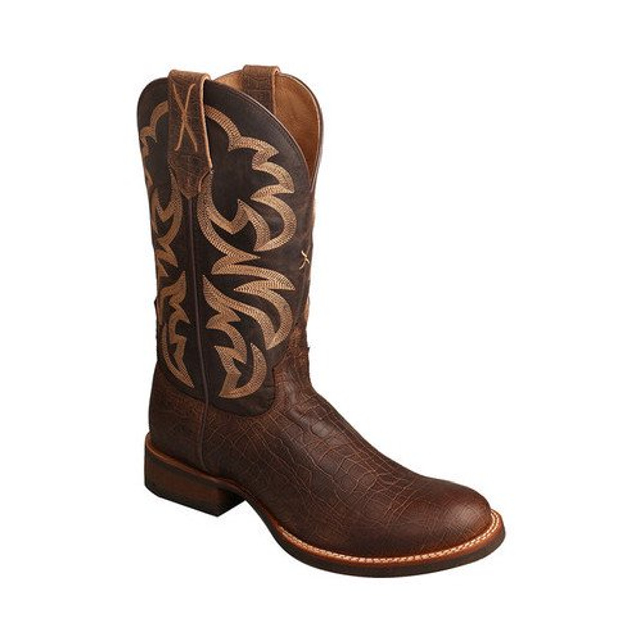 Mra0002 Mens Twisted X Rancher Western Boot Round Toe Tobacco