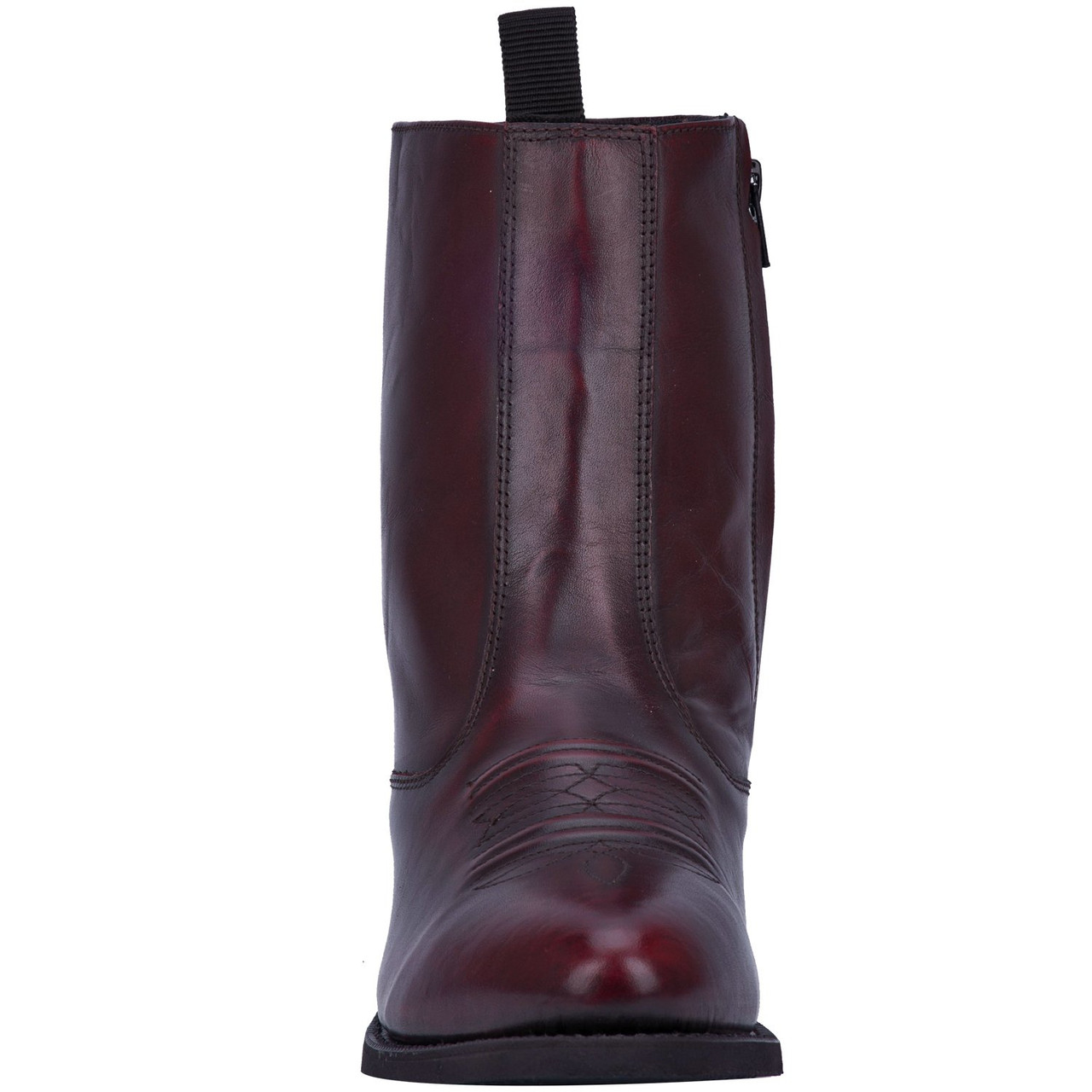 62078 Mens Laredo Fletcher Leather Zipper Half Boot Black Cherry ...