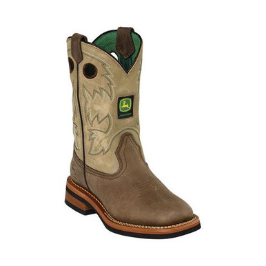JD2311 Childrens John Deere Johnny Popper Boots Square Toe Tan ...