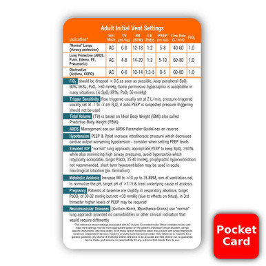 Ventilator Management Pocket Card - Scrub Pocket