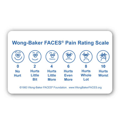 Wong-Baker FACES™ Pain Rating Scale 3" by 5" Pocket Card - Scrub Pocket