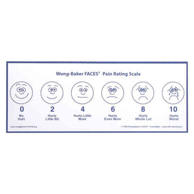 Wong-Baker FACES™ Pain Rating Scale Plastic Waterproof Poster 5" by 14 ...