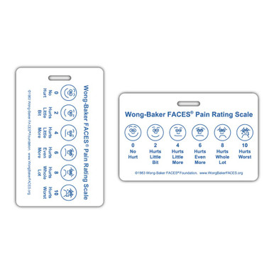 Wong-Baker FACES™ Pain Rating Scale w/ Numeric Rating Scale Badge Card ...