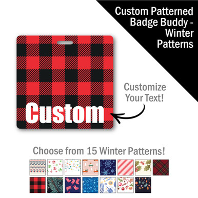 Custom Patterned Badge Buddy - Winter Patterns - Scrub Pocket