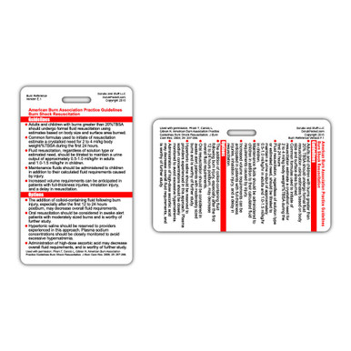 ABA Burn Guidelines and Referral Criteria Badge Card - Scrub Pocket