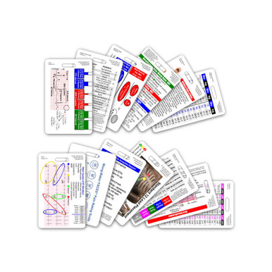 Complete Set for EMS Paramedic EMT Badge Cards - 13 cards - Scrub Pocket