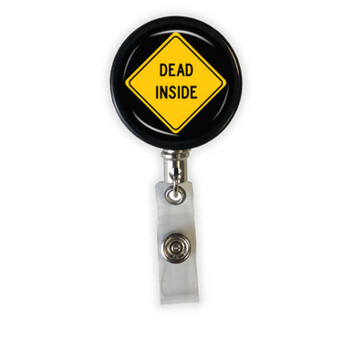Dead Inside Heavy Duty Steel Cord Badge Reel - Scrub Pocket