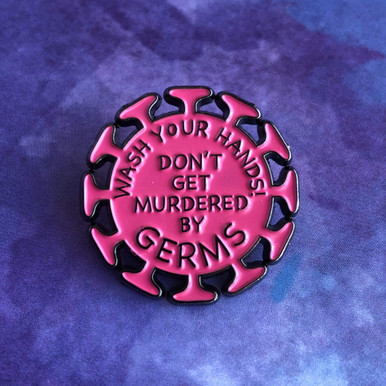 Don't Get Murdered by Germs! Pin - H1N1 "Swine Flu" Edition - Scrub Pocket