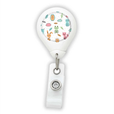 Forest Animals Badge Reel - Scrub Pocket