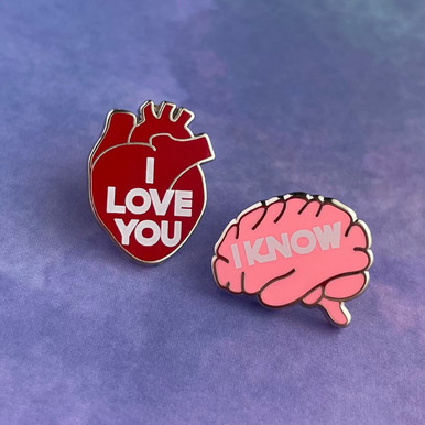 I Love You / I Know Pin Pair - Scrub Pocket